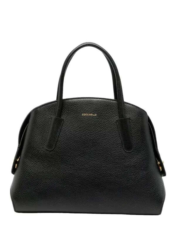 COCCINELLE Grained Leather Tote Bag - Black