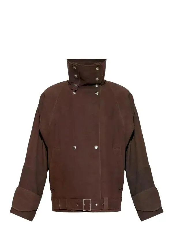 IRO PARIS Melior Belted Leather Jacket - Brown