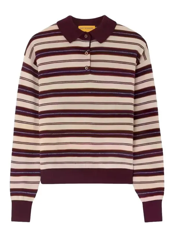 Guest In Residence Striped Polo Sweater - Neutrals