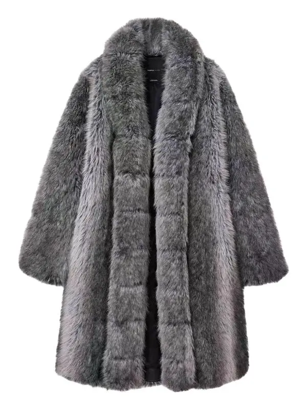 PURPLE BRAND Faux-fur Coat - Grey