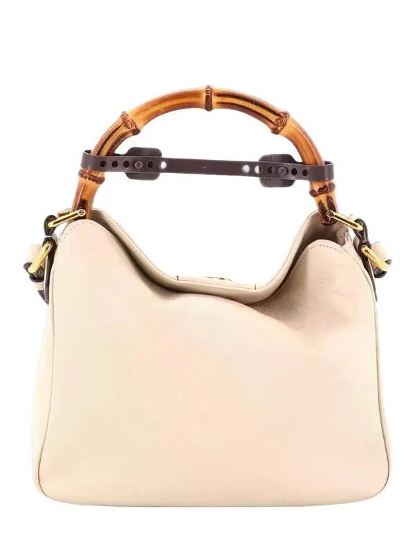 Gucci Diana Nm Bamboo Shoulder Bag Leather Small Tote Bag - Neutrals