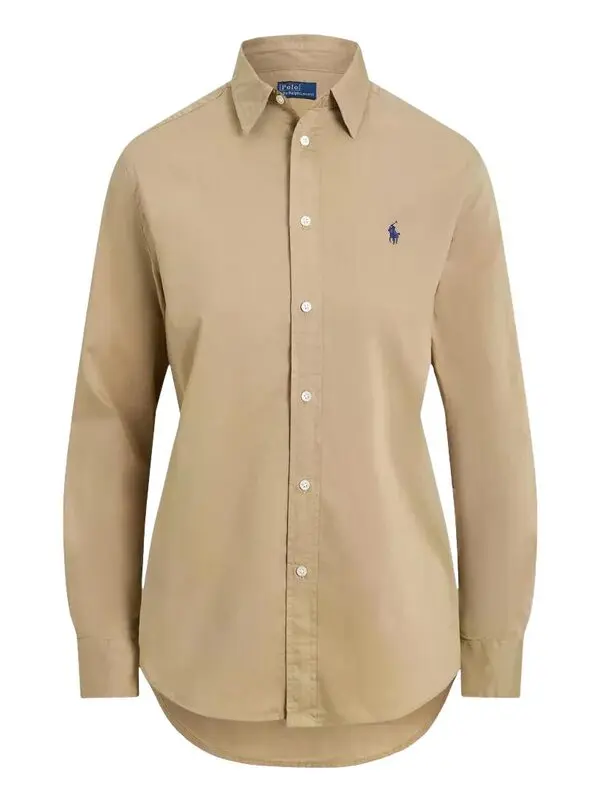 Polo Ralph Lauren Logo-embroidered Button-down Shirt - Neutrals