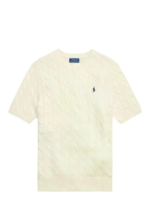 Polo Ralph Lauren Cable-knit Short-sleeve T-shirt - Neutrals