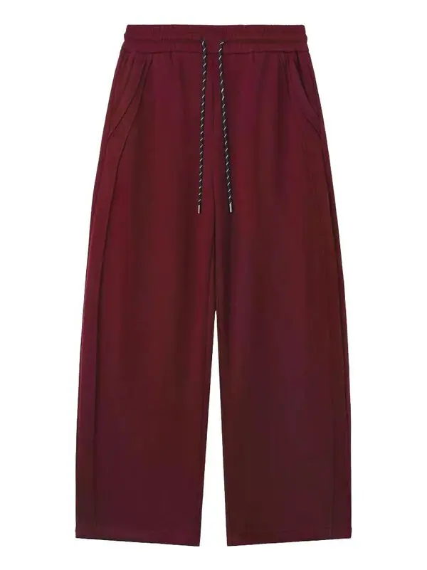 TOUT A COUP Drawstring Wide-leg Track Pants - Red