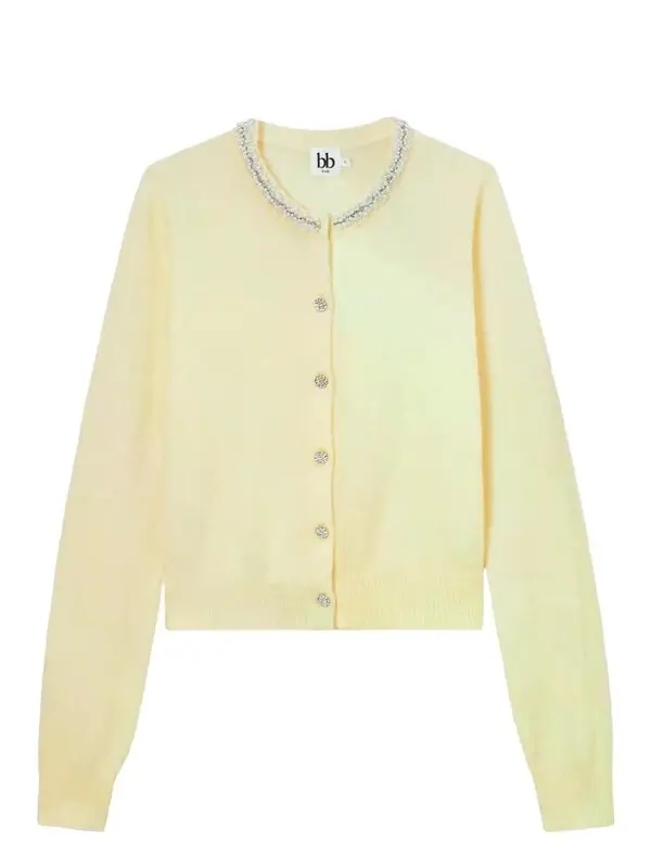 B+AB Faux-pearl Embellished Cardigan - Yellow