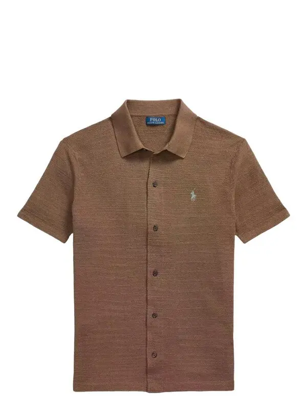 Polo Ralph Lauren Logo-embroidered Textured Shirt - Brown