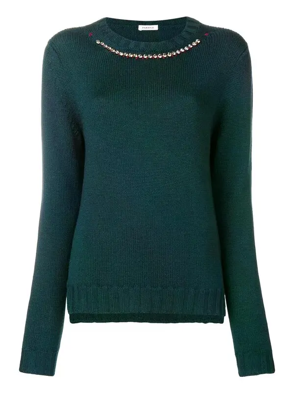 P.a.r.o.s.h Embellished Collar Jumper - Green