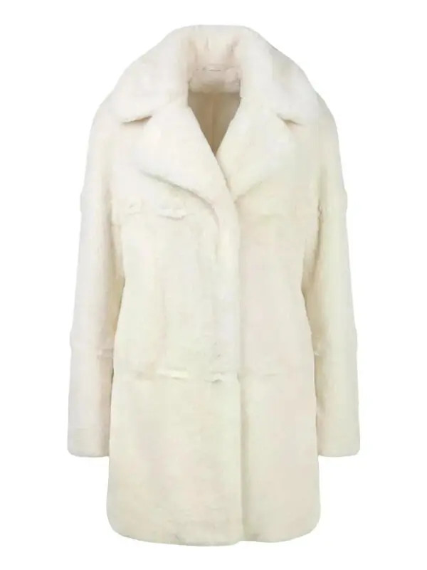 Ermanno Scervino Faux-fur Notched-lapel Coat - Neutrals