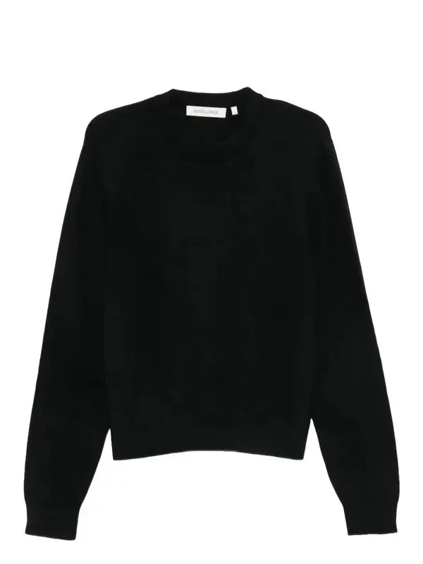 SUNFLOWER Ribbed-knit Crew-neck Sweater - Black