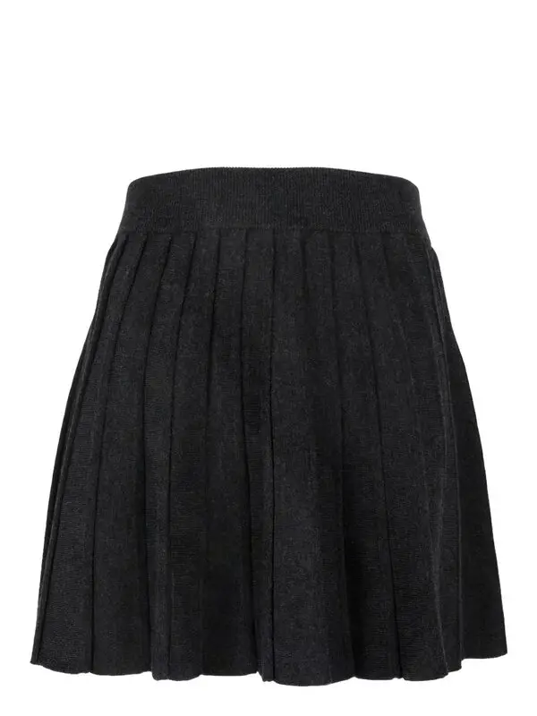MC2 SAINT BARTH Pleated Knitted Mini Skirt - Grey