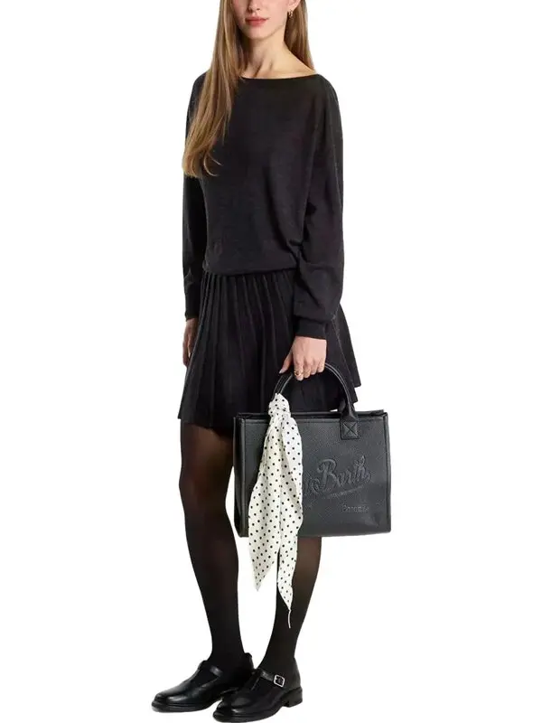 MC2 SAINT BARTH Pleated Knitted Mini Skirt - Grey