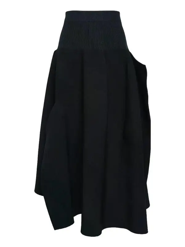 CFCL Pottery-crease Asymmetric Midi Skirt - Black