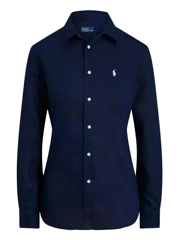 Polo Ralph Lauren Logo-embroidered Linen Shirt - Blue