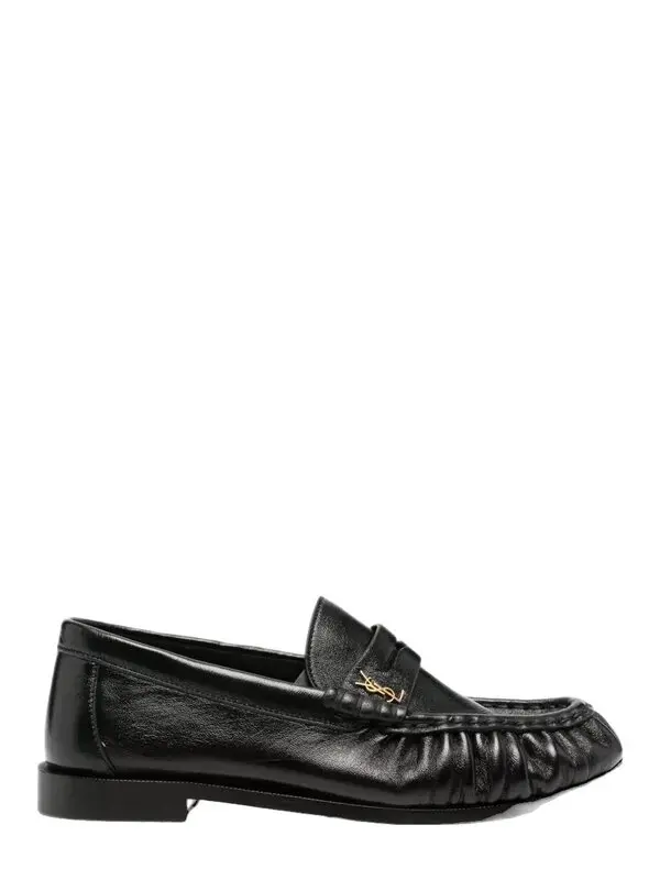 Saint Laurent Logo-plaque Loafers - Black