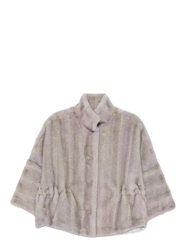 VALENTINI 1972 Faux-fur Wide-sleeve Jacket - Grey