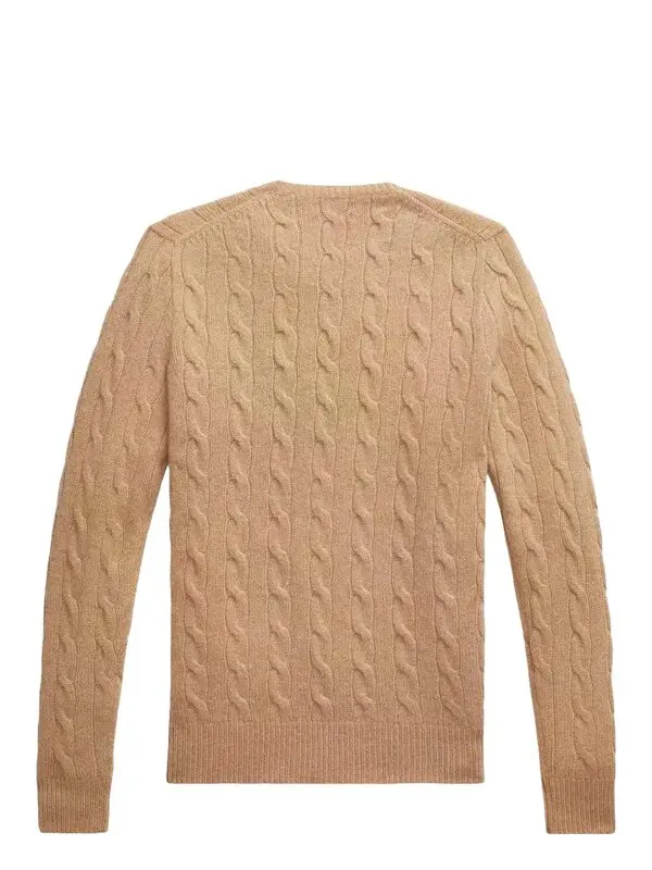 Polo Ralph Lauren Cable-knit Embroidered-logo Sweater - Brown