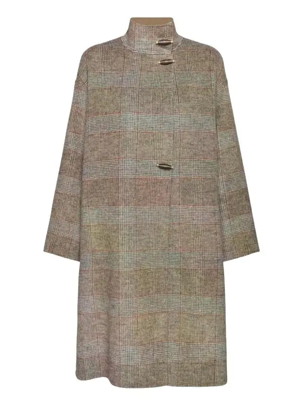 ELENA MIRÒ Check Toggle-fastening Jacket - Brown