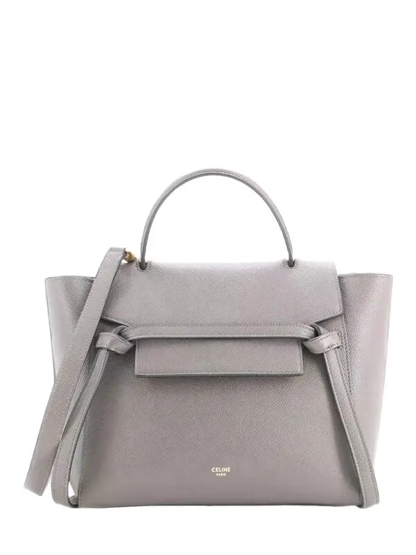 Celine Belt Bag Textured Leather Micro Satchel - Grey