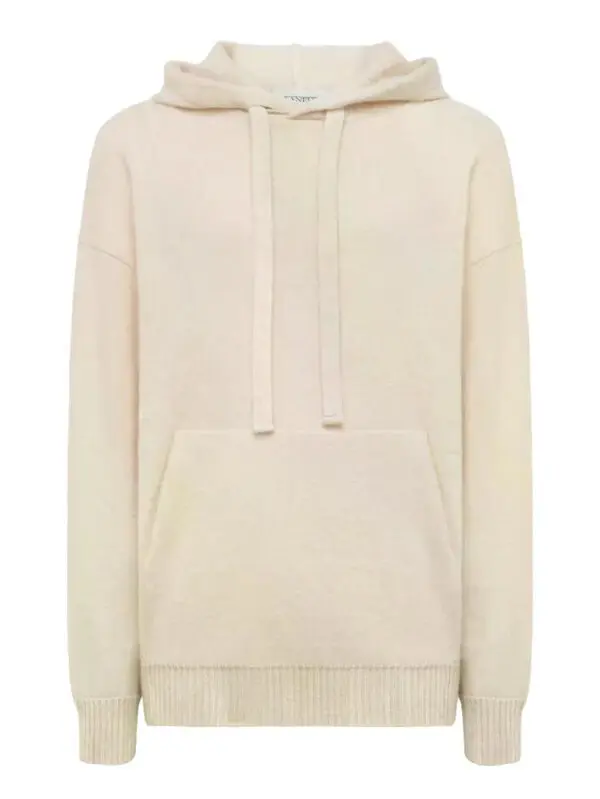 LANEUS Drawstring Pouch-pocket Hoodie - Neutrals
