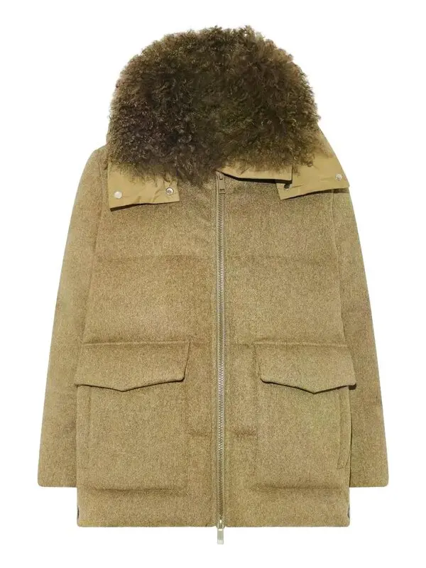 YVES SALOMON Cashmere Hooded Coat - Green