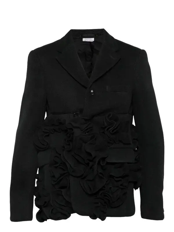 Comme Des Garçons Ruffled Blazer - Black