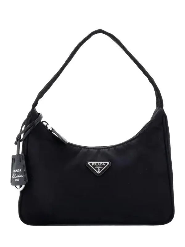 Prada Re-edition 2000 Tessuto Mini Hobo Bag - Black
