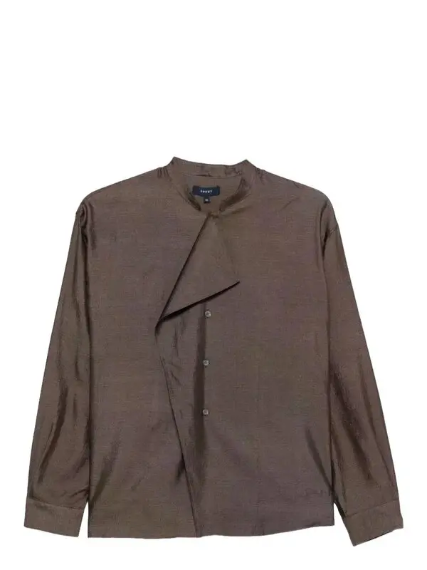 Soeur Hampton Silk Wrap-front Blouse - Brown