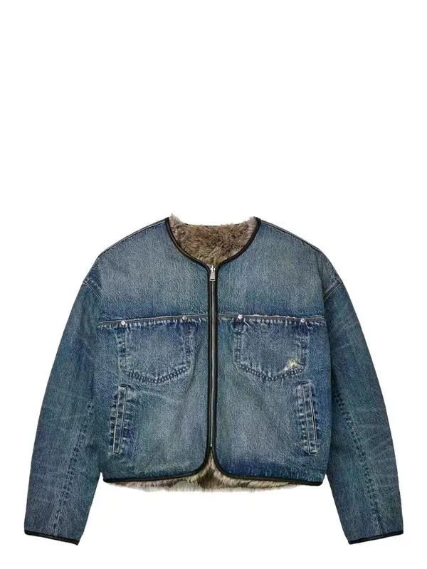 PURPLE BRAND Reversible Faux-fur Denim Jacket - Blue