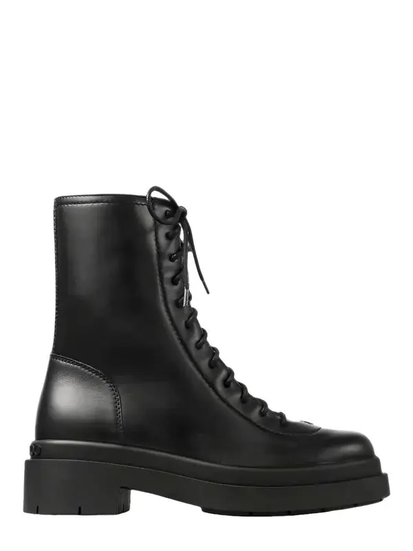 JIMMY CHOO Sima Flat Smooth-leather Ankle Boots - Black