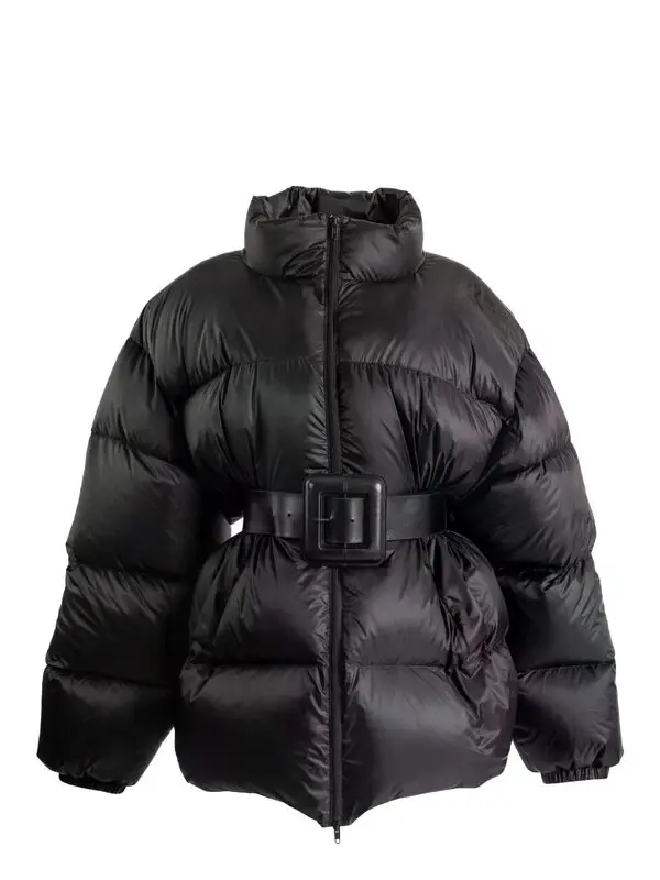Balenciaga Belted Puffer Jacket - Black
