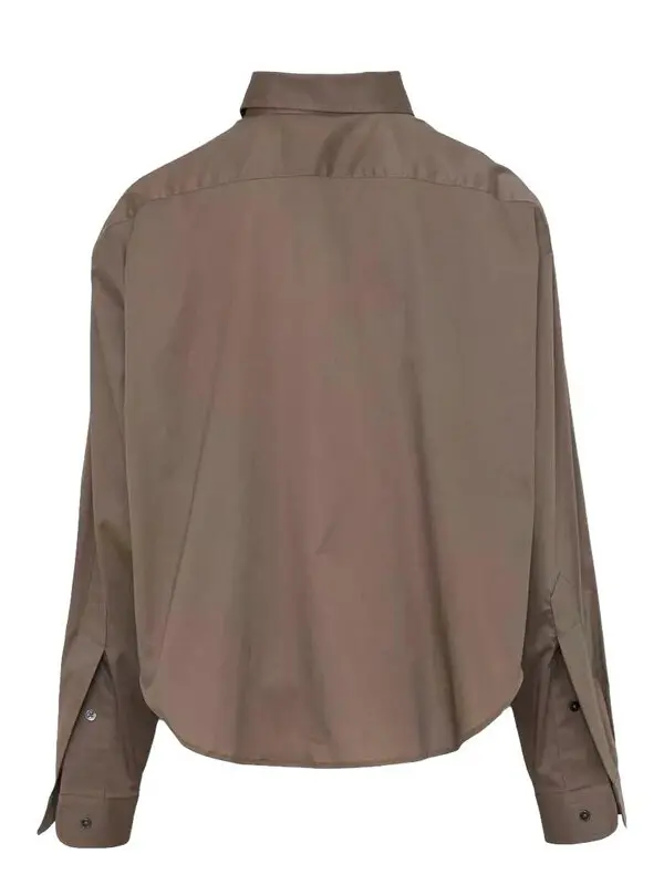 Vaquera Button-down Curved-hem Shirt - Brown