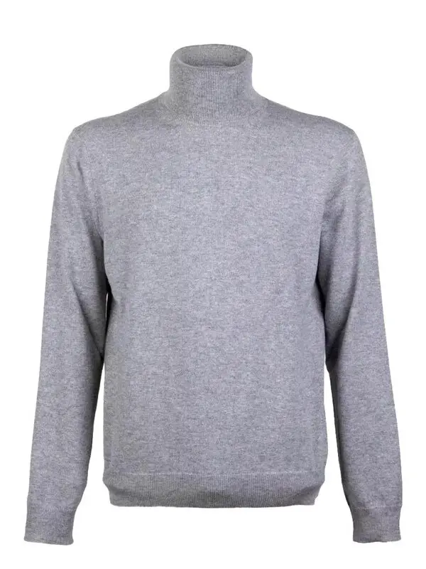 Malo Roll-neck Knitted Sweater - Grey