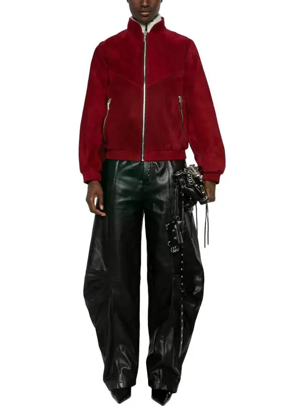 MITILIANE COUTURE Suede Zip-up Jacket - Red