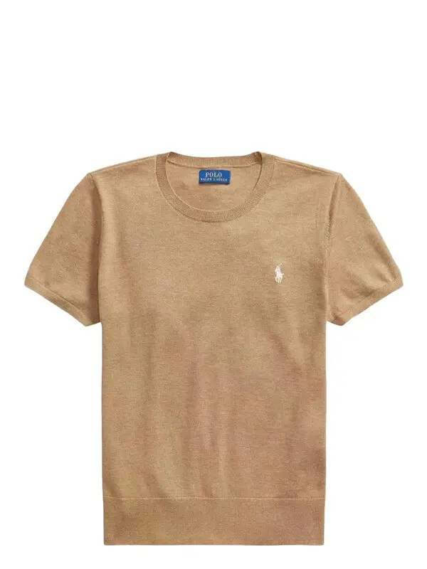 Polo Ralph Lauren Logo-embroidered Short-sleeve Sweater - Neutrals