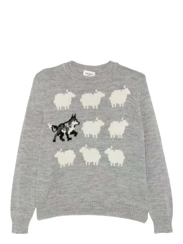 Max Mara Nitra Intarsia-knit Sweater - Grey