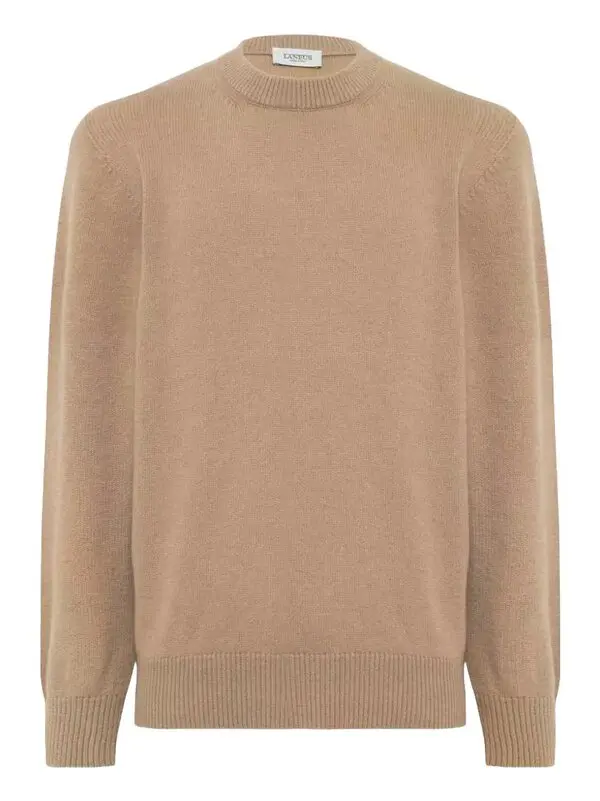 LANEUS Crew-neck Knitted Sweater - Neutrals