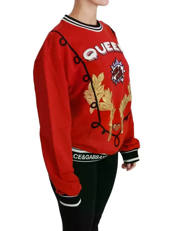 Dolce & Gabbana Sequin-embellished Embroidered Sweater - Red
