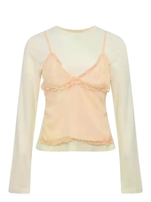 Ulla Johnson Freda Ruffled Layered Top - Neutrals