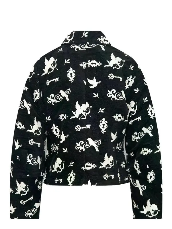 RENLI SU Cupid-print Cropped Jacket - Black