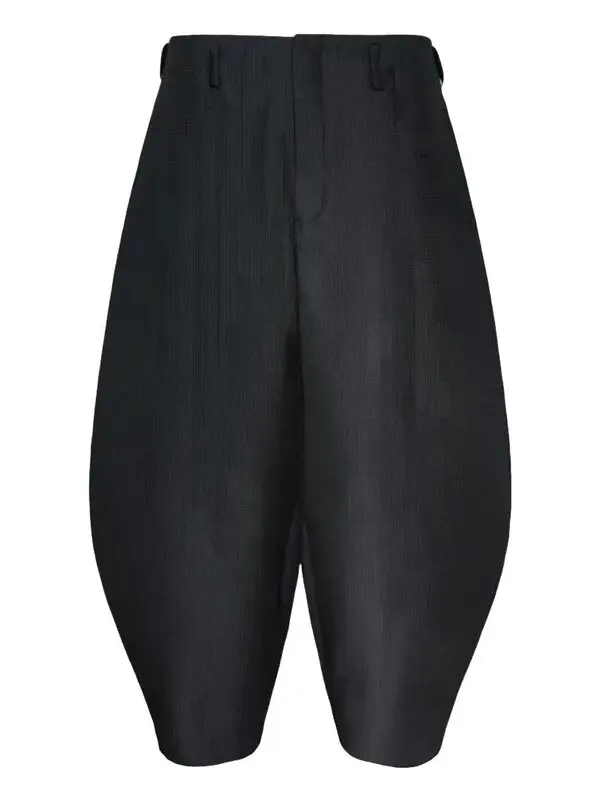 Comme Des Garçons Dobby-stripe Cropped Trousers - Black