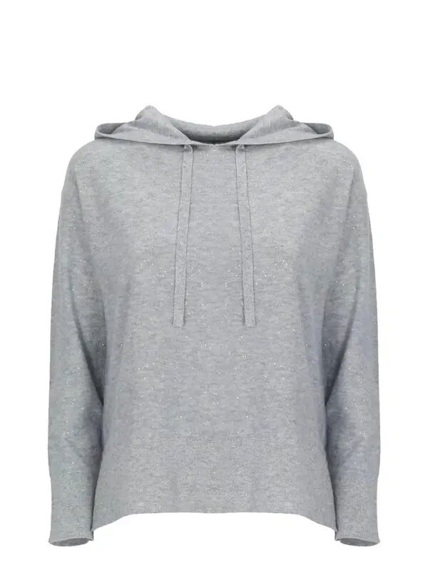 EMME Sequin-embellished Long-sleeve Hoodie - Grey