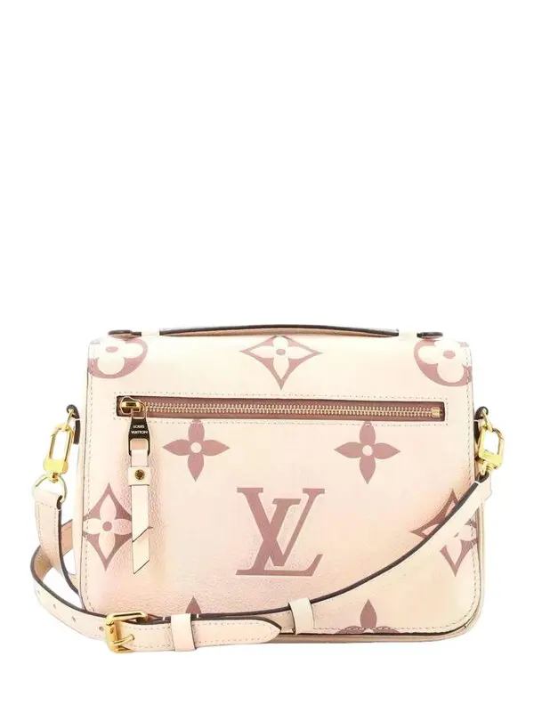 LOUIS VUITTON Pochette Metis Bicolor Monogram Empreinte Giant Crossbody Bag - Neutrals