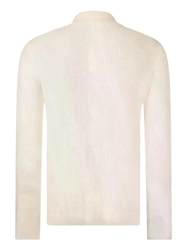GRAN SASSO Waffle-knit Wool Polo Shirt - Neutrals