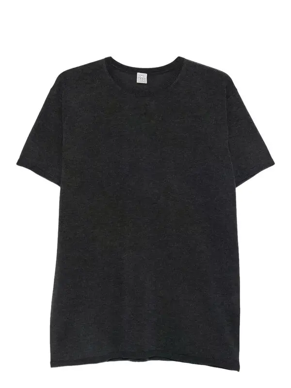 TOTEME Fine-knit Short-sleeve Top - Grey