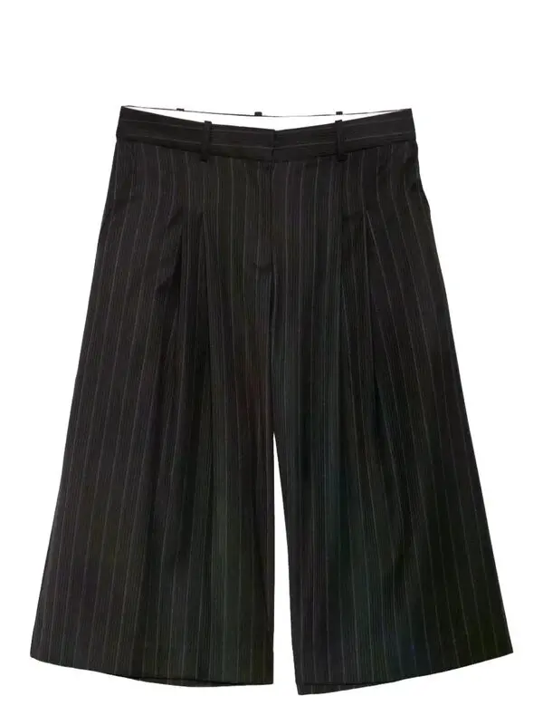 PSOPHIA Pinstripe Pleated Shorts - Brown