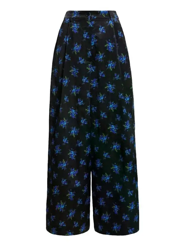 Essentiel Antwerp Karmen Floral-print Palazzo Pants - Black