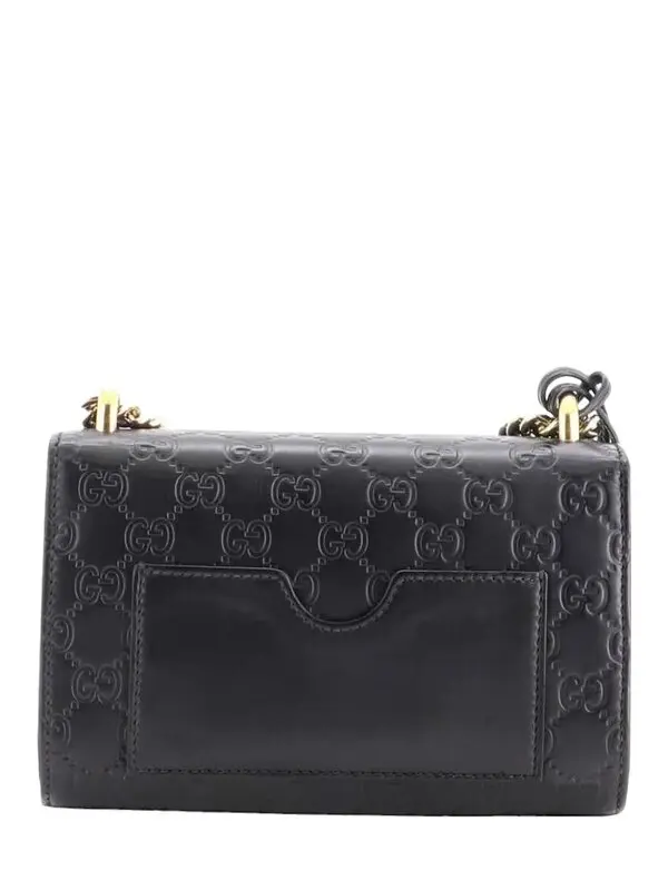 Gucci Padlock Shoulder Bag Guccissima Leather Small Crossbody Bag - Black