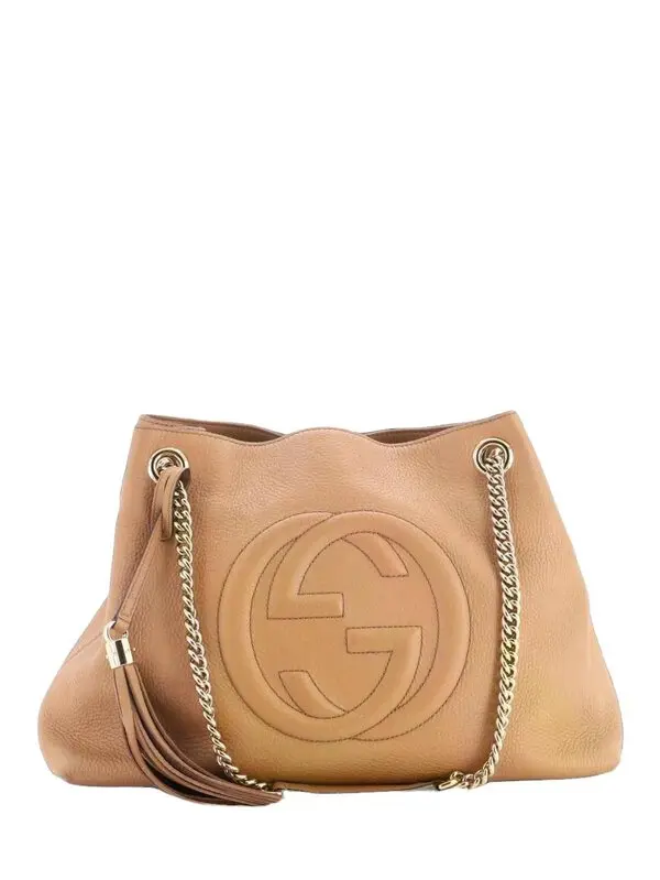Gucci Soho Chain Strap Leather Medium Shoulder Bag - Neutrals