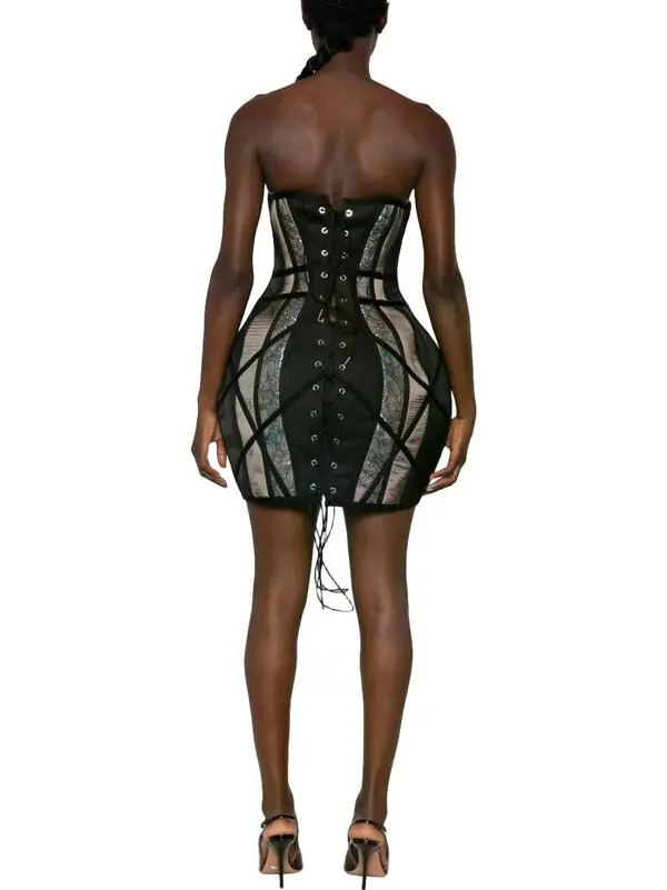 MITILIANE COUTURE Chantilly Lace Mini Dress - Black