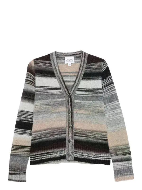 NEERA Degradé Striped Cardigan - Grey